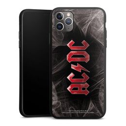 DeinDesign iPhone 11 Pro Max Handy Premium Silikon H&uuml;lle Handyh&uuml;lle schwarz Case Acdc Merchandise Logo Silikon Premium Case