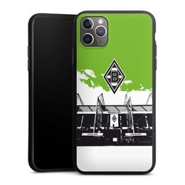 DeinDesign iPhone 11 Pro Max Handy Premium Silikon H&uuml;lle Handyh&uuml;lle schwarz Case Borussia M&ouml;nchengladbach Stadium Merchandise Silikon Premium Case
