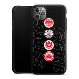 DeinDesign iPhone 11 Pro Max Handy Premium Silikon H&uuml;lle Handyh&uuml;lle schwarz Case Eagle Eintracht Frankfurt Logo Silikon Premium Case