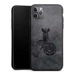 DeinDesign iPhone 11 Pro Max Handy Premium Silikon H&uuml;lle Handyh&uuml;lle schwarz Case Msv Duisburg Zebra Official Licensed Product Silikon Premium Case
