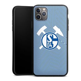 DeinDesign iPhone 11 Pro Max Handy Premium Silikon H&uuml;lle Handyh&uuml;lle schwarz Case Fc Schalke 04 Bundesliga Stripes Silikon Premium Case
