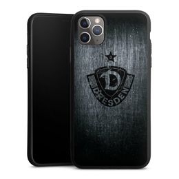 DeinDesign iPhone 11 Pro Max Handy Premium Silikon H&uuml;lle Handyh&uuml;lle schwarz Case Sg Dynamo Dresden Official Licensed Product Vintage Silikon Premium Case