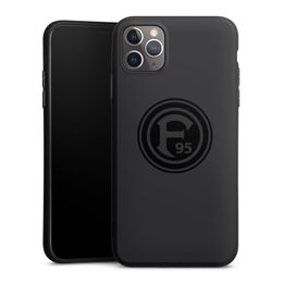 DeinDesign iPhone 11 Pro Max Handy Premium Silikon H&uuml;lle Handyh&uuml;lle schwarz Case Fortuna D&uuml;sseldorf Logo F95 Silikon Premium Case