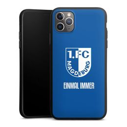 DeinDesign iPhone 11 Pro Max Handy Premium Silikon H&uuml;lle Handyh&uuml;lle schwarz Case Coat Of Arms 1. Fc Magdeburg Official Licensed Product Silikon Premium Case