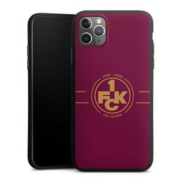 DeinDesign iPhone 11 Pro Max Handy Premium Silikon H&uuml;lle Handyh&uuml;lle schwarz Case 1. Fc Kaiserslautern 125 Jahre Official Licensed Product Silikon Premium Case
