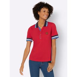 WITT Damen Poloshirt in Pikee-Qualit&auml;t, erdbeere, Gr&ouml;&szlig;e 38