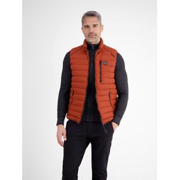 Steppweste Lerros, Herren, Gr. L, orange (pumpkin orange), Web, Obermaterial: 100% Polyester, unifarben, normal h&uuml;ftbedeckend, Rundhals, Westen Steppweste, mit Rei&szlig;verschluss