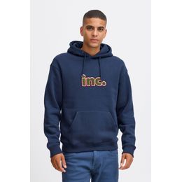 Kapuzenpullover Blend "BHSweatshirt", Herren, Gr. L, blau (marineblaus), Sweatware, 55% Polyester, 45% Baumwolle, bedruckt, Basic, regular fit normal, ohne Ausschnitt, eingesetzt, Pullover Kapuzenpullover, Stilvoller Hoodie mit Kapuze