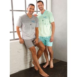 w&auml;schepur men Herren Shortys, grau + t&uuml;rkis, Gr&ouml;&szlig;e 44/46
