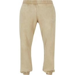 Jogginghose Urban Classics "Urban Classics Herren Heavy Stone Washed Sweatpants", Herren, Gr. XL, US-Größen, unionbeige, 70% Baumwolle, 30% Polyester, unifarben, relaxed fit, Hosen