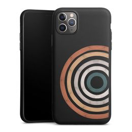 DeinDesign iPhone 11 Pro Max Handy Premium Silikon H&uuml;lle Handyh&uuml;lle schwarz Case Circle Rainbow Water Colour Silikon Premium Case