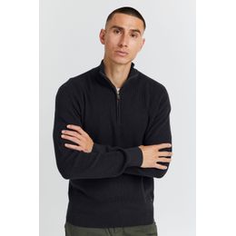 Troyer Blend "BHCodford", Jungen, Gr. XL, schwarz, Feinstrick, 100% Baumwolle, unifarben, regular fit h&uuml;ftlang, ohne Ausschnitt, eingesetzt, Pullover Troyer, Schicker Pullover mit Rei&szlig;verschlusskragen