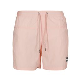 Badeshorts Urban Classics "Urban Classics Herren Block Swim Shorts", Herren, Gr. 5XL, US-Größen, pink, 100% Polyamid, Badehosen