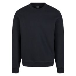 Rundhalspullover Urban Classics "Urban Classics Fluffy Crewneck", Damen, Gr. S, schwarz, 70% Baumwolle, 30% Polyester, unifarben, relaxed fit, Rundhals, Pullover Rundhalspullover