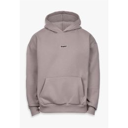 Kapuzensweatshirt DROPSIZE "Dropsize HEAVY OVERSIZE MIDDLE RUBBER PATCH HOODIE", Herren, Gr. S, stone, 70% Baumwolle, 30% Polyester, Sweatshirts