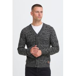 Strickjacke Blend "BHDamon", Herren, Gr. L, schwarz, Grobstrick, 70% Baumwolle, 30% Polyester, meliert, normal normal, V-Ausschnitt, Rippstrickbündchen, Strickjacken, Gemütliche Strickjacke mit Knopfleiste