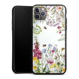 DeinDesign iPhone 11 Pro Max Handy Premium Silikon H&uuml;lle Handyh&uuml;lle schwarz Case Nature Flowers Meadow Silikon Premium Case