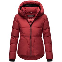 Steppjacke Navahoo "Lachperle XIV", Damen, Gr. S (36), rot (dunkelrot), Obermaterial: 100% Polyester; Futter: 100% Polyester; &Auml;rmelfutter: 100% Polyester; Wattierung: 100% Polyester, Basic, figurumspielend h&uuml;ftbedeckend, hoch geschlossener Ausschnitt, &Auml;rmel ohne &Auml;rmelschlitz Rippb&uuml;ndchen, Jacken Steppjacke, Kurze gesteppte Damen Winterjacke mit hohem Kragen und Kapuze