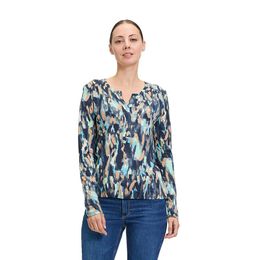 BETTY & CO BETTY & CO Longsleeve in Dunkelblau/ Hellblau/ Camel - 72% | Gr&ouml;&szlig;e M | Damen-tops