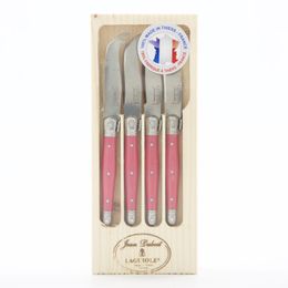 Laguiole 4er-Pack rosa- und silberfarbene K&auml;semesser
