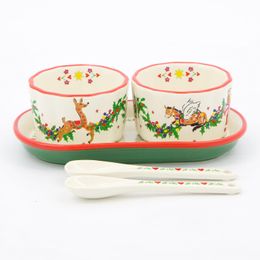 Cath Kidston 5-teiliges weißes Sossentöpfchen-Set aus Keramik