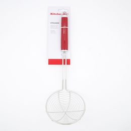 KitchenAid Silberfarbenes und rotes Sieb mit Logo
