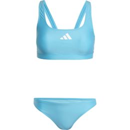 Adidas 3 Stripes Bikini Set - türkis - Gr. 40 - Polyamid/Elastan