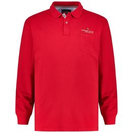 Große Größen Redfield Poloshirt mit Label-Patch Farbe rot Größe: 5XL