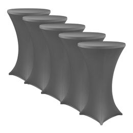 NYVI Stehtischhusse NYVIGala - Elastische Stretchhusse f&uuml;r Stehtische & Bistrotische Farbe:Anthrazit;Gr&ouml;&szlig;e:&Oslash; 80-85 cm - 5er Set