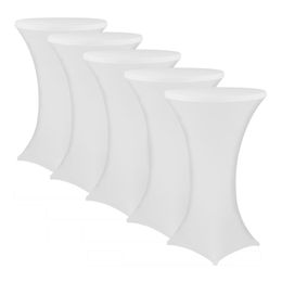 NYVI Stehtischhusse NYVIGala - Elastische Stretchhusse f&uuml;r Stehtische & Bistrotische Farbe:Wei&szlig;;Gr&ouml;&szlig;e:&Oslash; 70-75 cm - 5er Set