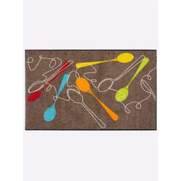 Salonloewe Fu&szlig;matte, taupe-bunt, Gr&ouml;&szlig;e 40x60 cm - rechteckig