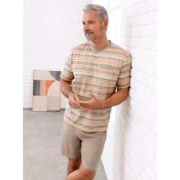 KINGsCLUB Herren Shorty, elfenbein-sesam-bedruckt, Gr&ouml;&szlig;e 44/46