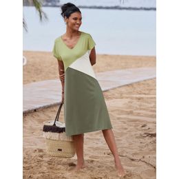 feel good Damen Sommerkleid, lindgrün-khaki, Größe 36/38