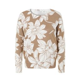 TATUUM Pullover 'Fleri' Damen Gr&ouml;&szlig;e XXL dunkelbeige / wei&szlig;