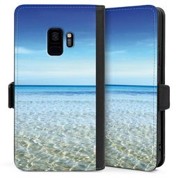 DeinDesign Galaxy S9 Handy Klapph&uuml;lle Handyh&uuml;lle aus Kunst Leder schwarz Flip Case Sky Ocean Urlaub Sideflip mit Lasche