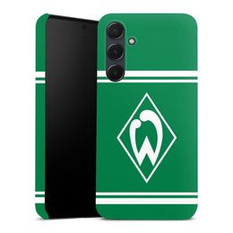 DeinDesign Galaxy A55 5G Handy Premium Case Smartphone Handyh&uuml;lle Schutzh&uuml;lle gl&auml;nzend Sv Werder Bremen Official Licensed Product Logo Premium Case