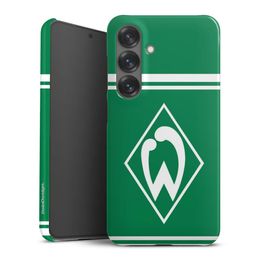DeinDesign Galaxy S25 Handy Premium Case Smartphone Handyh&uuml;lle Schutzh&uuml;lle gl&auml;nzend Sv Werder Bremen Official Licensed Product Logo Premium Case