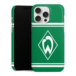 DeinDesign iPhone 15 Pro Max Handy Premium Case Smartphone Handyh&uuml;lle Schutzh&uuml;lle gl&auml;nzend Sv Werder Bremen Official Licensed Product Logo Premium Case