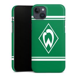 DeinDesign iPhone 14 Plus Handy Premium Case Smartphone Handyh&uuml;lle Schutzh&uuml;lle gl&auml;nzend Sv Werder Bremen Official Licensed Product Logo Premium Case