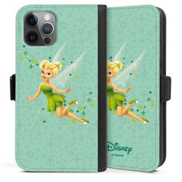 DeinDesign iPhone 12 Handy Klapph&uuml;lle Handyh&uuml;lle aus Kunst Leder schwarz Flip Case Tinkerbells Official Licensed Product Disney Sideflip mit Lasche