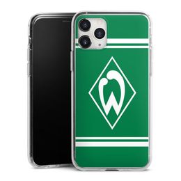 DeinDesign iPhone 11 Pro Max Handy Silikon H&uuml;lle Case transparent Handyh&uuml;lle Sv Werder Bremen Official Licensed Product Logo Silikon Case