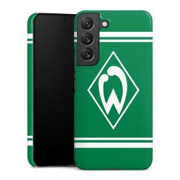 DeinDesign Galaxy S22 Handy Premium Case Smartphone Handyh&uuml;lle Schutzh&uuml;lle gl&auml;nzend Sv Werder Bremen Official Licensed Product Logo Premium Case