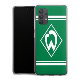 DeinDesign Galaxy A32 4G Handy Silikon H&uuml;lle Case transparent Handyh&uuml;lle Sv Werder Bremen Official Licensed Product Logo Silikon Case