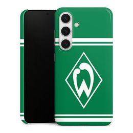 DeinDesign Galaxy S24 Handy Premium Case Smartphone Handyh&uuml;lle Schutzh&uuml;lle gl&auml;nzend Sv Werder Bremen Official Licensed Product Logo Premium Case