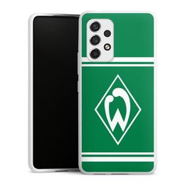 DeinDesign Galaxy A53 5G Handy Silikon H&uuml;lle Case wei&szlig; Handyh&uuml;lle Logo Sv Werder Bremen Official Licensed Product Silikon Case