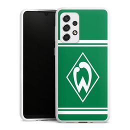 DeinDesign Galaxy A33 5G Handy Silikon H&uuml;lle Case wei&szlig; Handyh&uuml;lle Logo Sv Werder Bremen Official Licensed Product Silikon Case