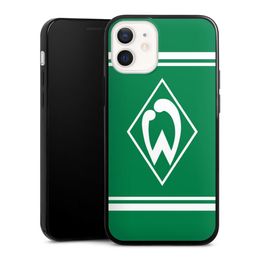 DeinDesign iPhone 12 mini Handy Slim Case extra d&uuml;nn Silikon Handyh&uuml;lle schwarz H&uuml;lle Official Licensed Product Logo Sv Werder Bremen Silikon Slim Case