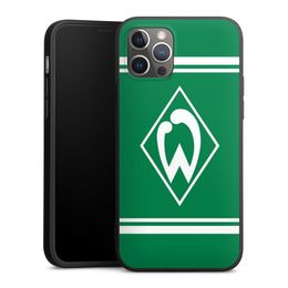 DeinDesign iPhone 12 Pro Handy Premium Silikon H&uuml;lle Handyh&uuml;lle schwarz Case Sv Werder Bremen Official Licensed Product Logo Silikon Premium Case