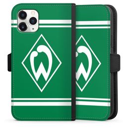 DeinDesign iPhone 11 Pro Handy Klapph&uuml;lle Handyh&uuml;lle aus Kunst Leder schwarz Flip Case Sv Werder Bremen Official Licensed Product Logo Sideflip mit Lasche