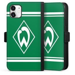 DeinDesign iPhone 11 Handy Klapph&uuml;lle Handyh&uuml;lle aus Kunst Leder schwarz Flip Case Sv Werder Bremen Official Licensed Product Logo Sideflip mit Lasche